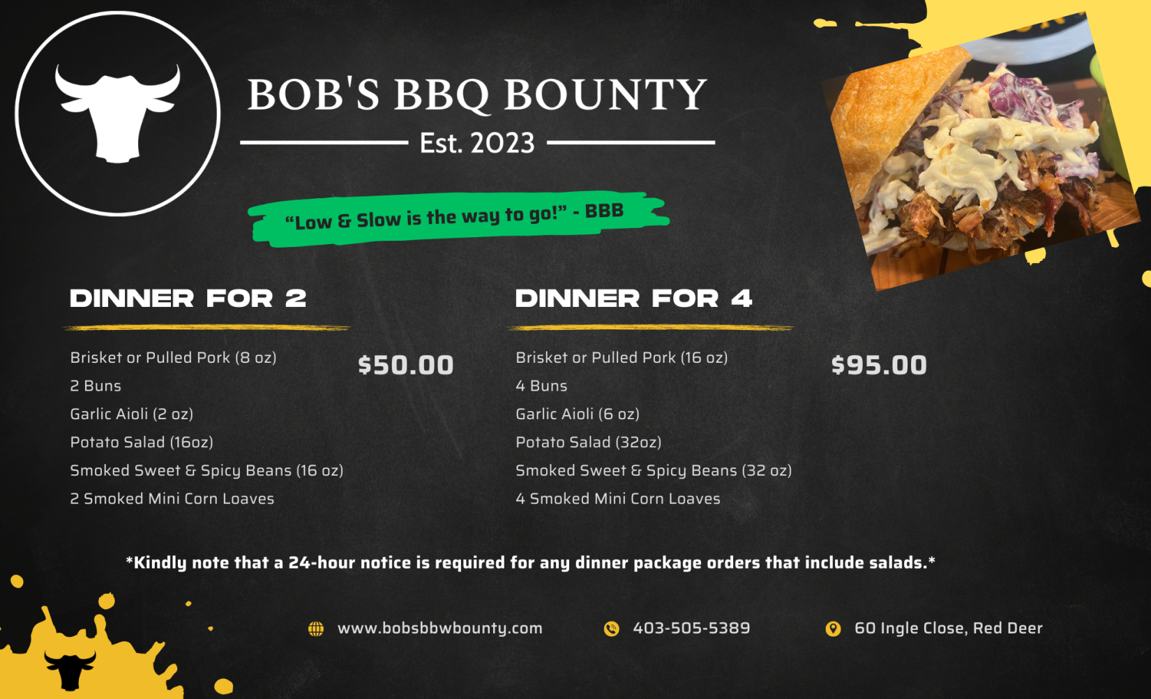 Menu - Bob's BBQ Bounty